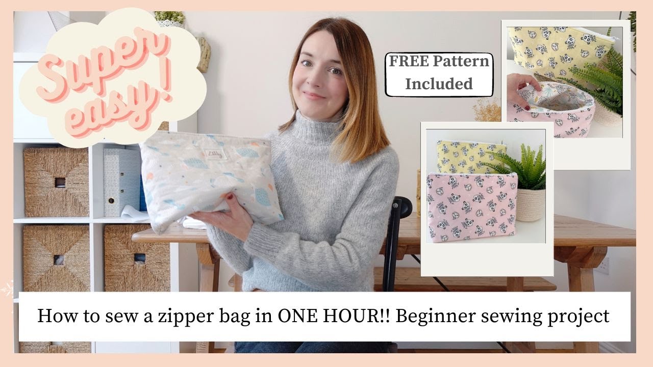 Sew a zipper bag. FREE pattern & easy step-by-step sewing tutorial # ...