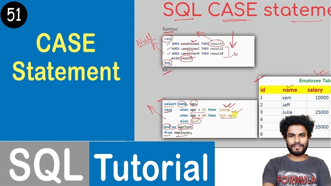 #51 Case Statement in SQL | SQL Tutorial - YouTube