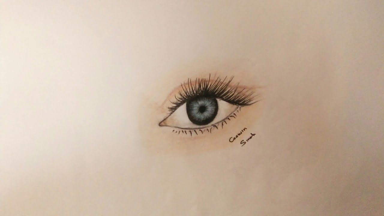 how to draw blue eye color pencil drawing for beginners #blueeye - YouTube
