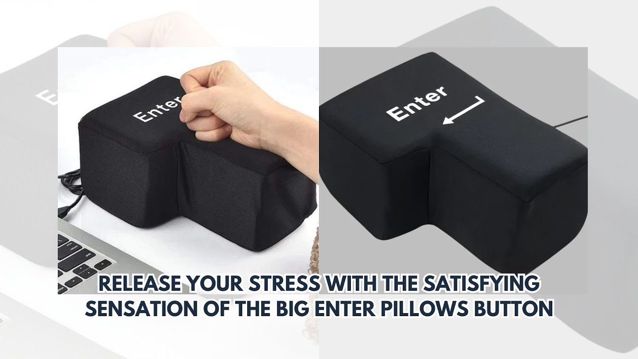 Anti Stress Big Enter Pillows Button - YouTube