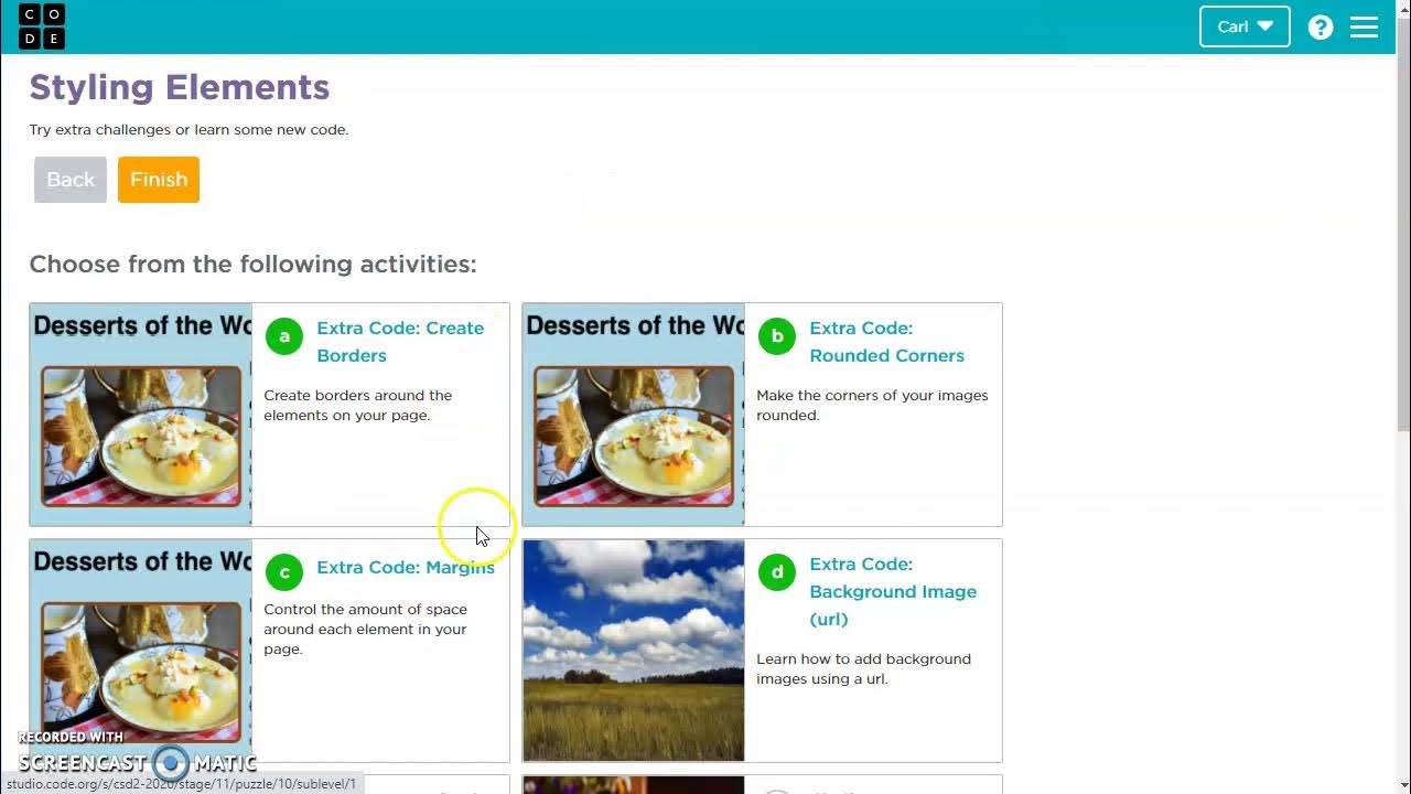 Code.org CS Discoveries Unit 2 Lesson 11 Pt 2 - YouTube