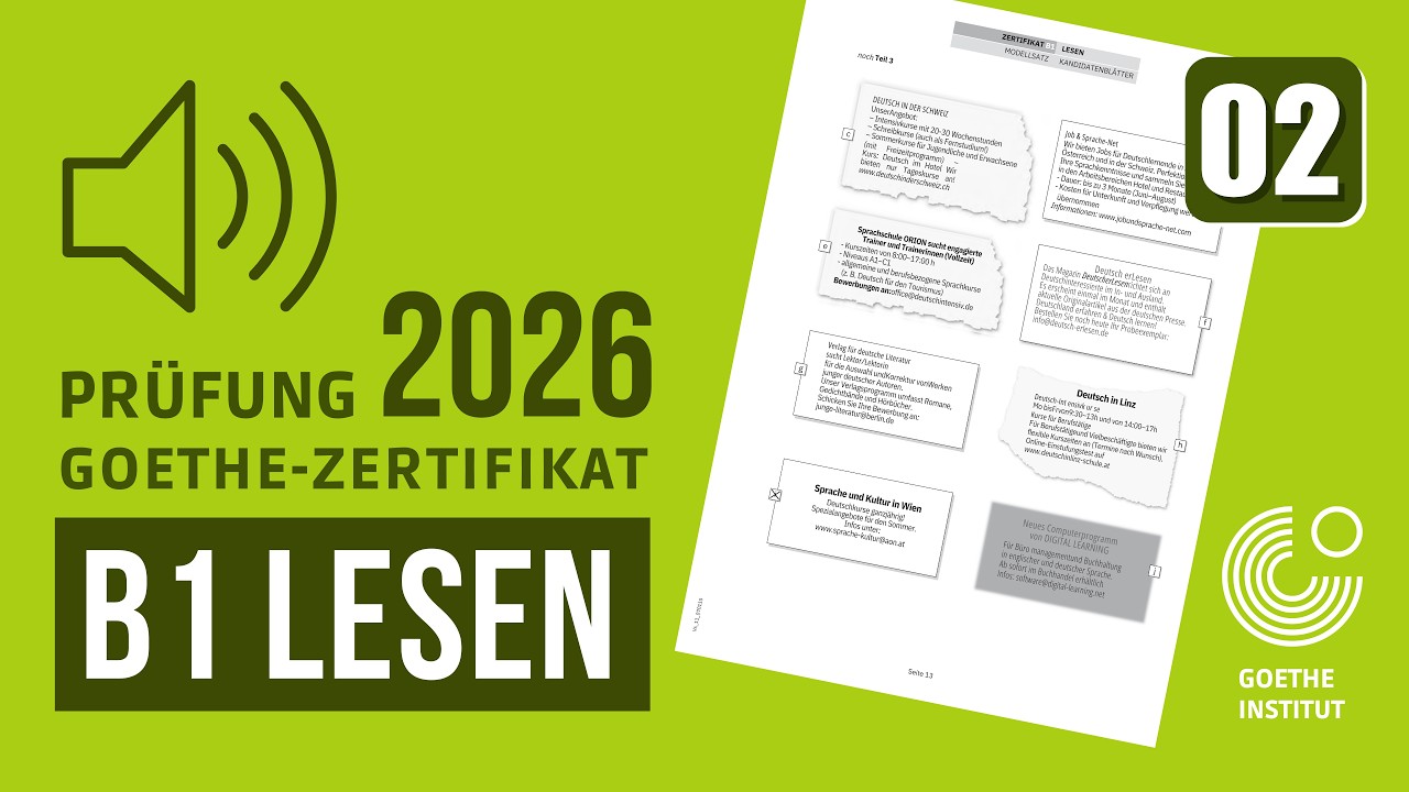 Goethe Lesen Prüfung 2026 | Zertifikat B1 mit Lösungen - YouTube