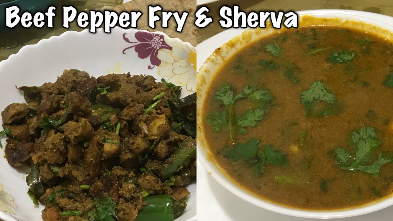 Beef pepper fry / sherva recipe for parata - YouTube