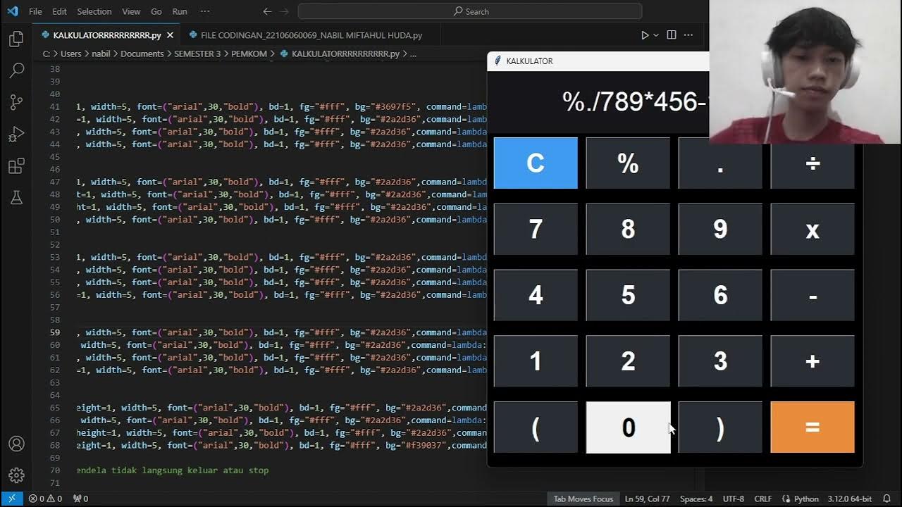 MEMBUAT KALKULATOR TOMBOL SEDERHANA DENGAN TKINTER - YouTube