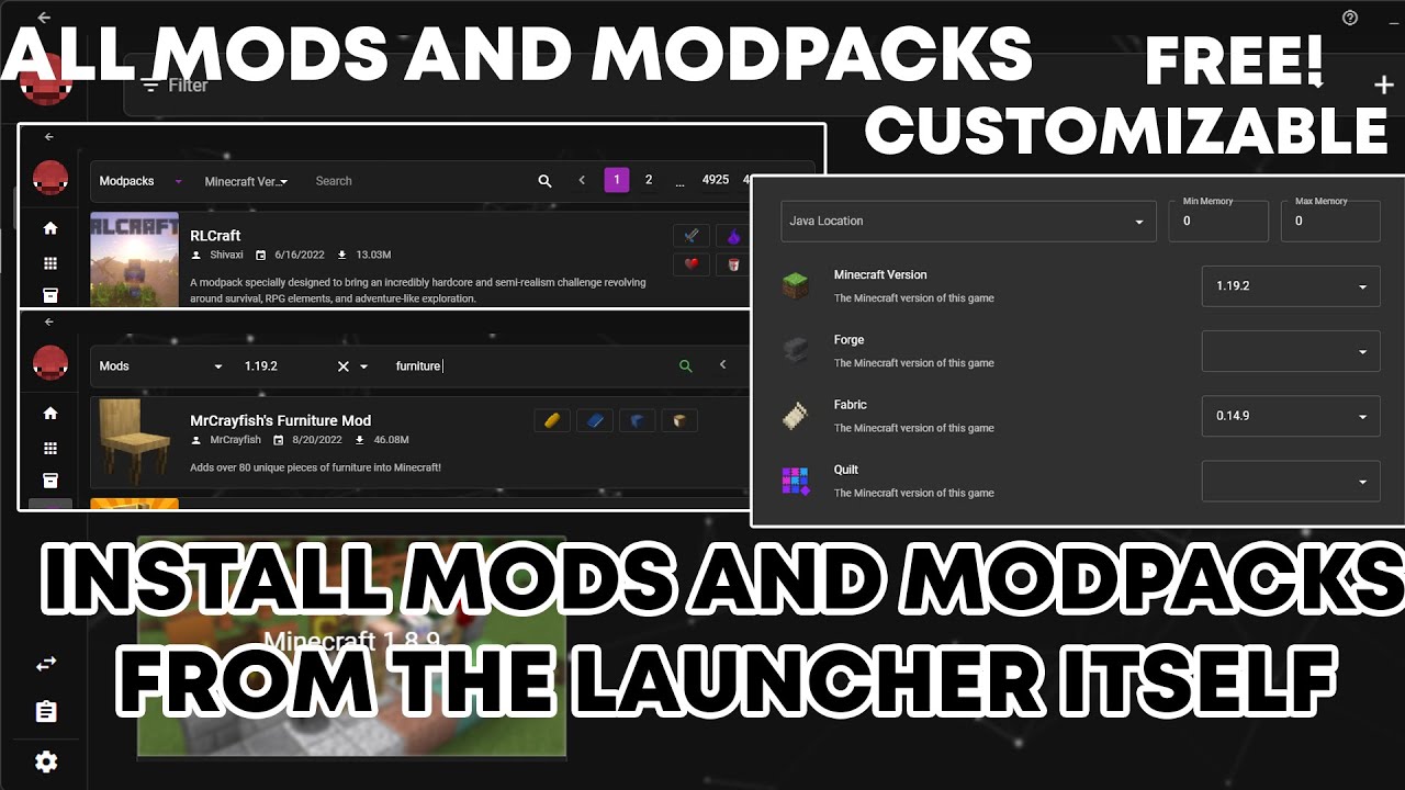 THE BEST MINECRAFT LAUNCHER (VANILLA + MODDED) INBUILT CURSEFORGE ...