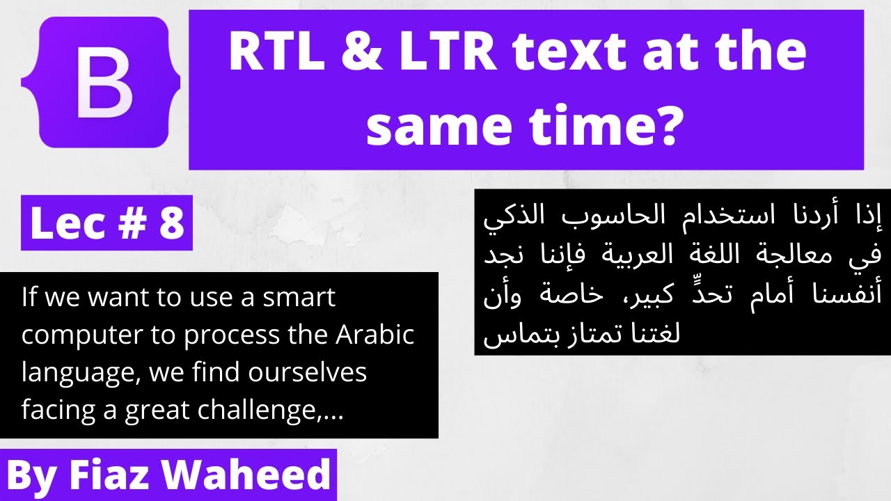 RTL & LTR at the same time? ,Lec-8| Bootstrap5 tutorial for beginners ...