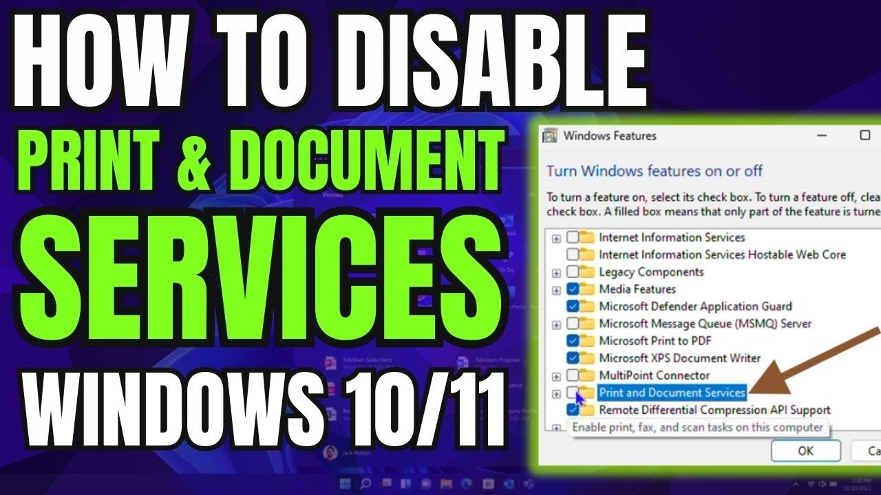How to Disable Print and Document Services on Windows 10/11 - YouTube