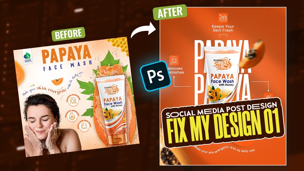 Ep 01 Face Wash Post Design In Photoshop Hindi Tutorials - YouTube
