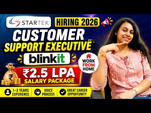 Startek Blinkit Hiring 2026 🚀 | Customer Support Job | Salary ₹2.5 LPA | 1–3 Years Experience