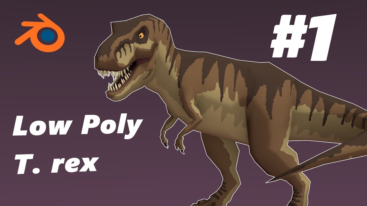 MODELLING A LOW POLY T REX IN BLENDER: BASE MESH - YouTube