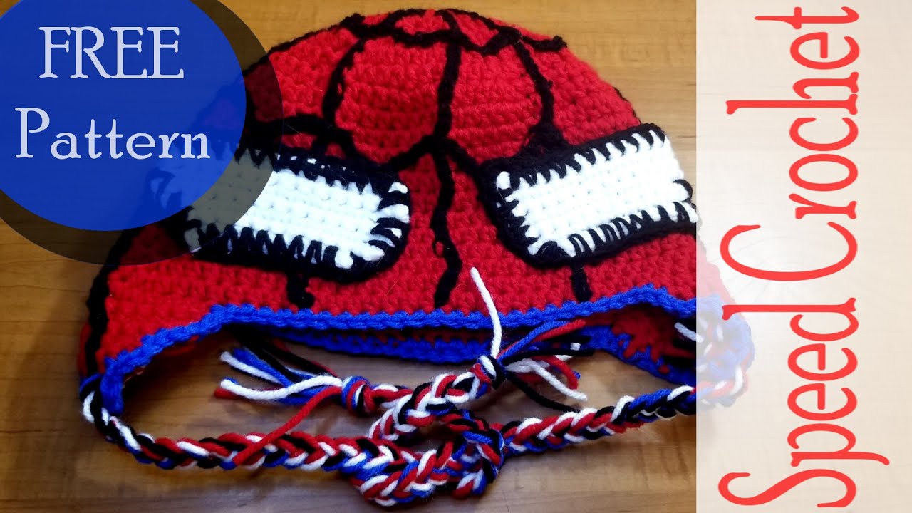 🧶Speed Crochet || 🕷Spidey Hat 🕸- FREE PATTERN - YouTube