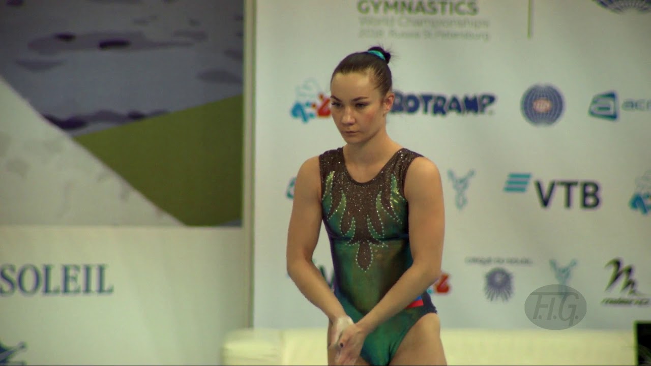 DANILENKO Viktoriia (RUS) - 2018 Trampoline Worlds, St. Petersburg (RUS) - Qualif Tumbling R2 ...
