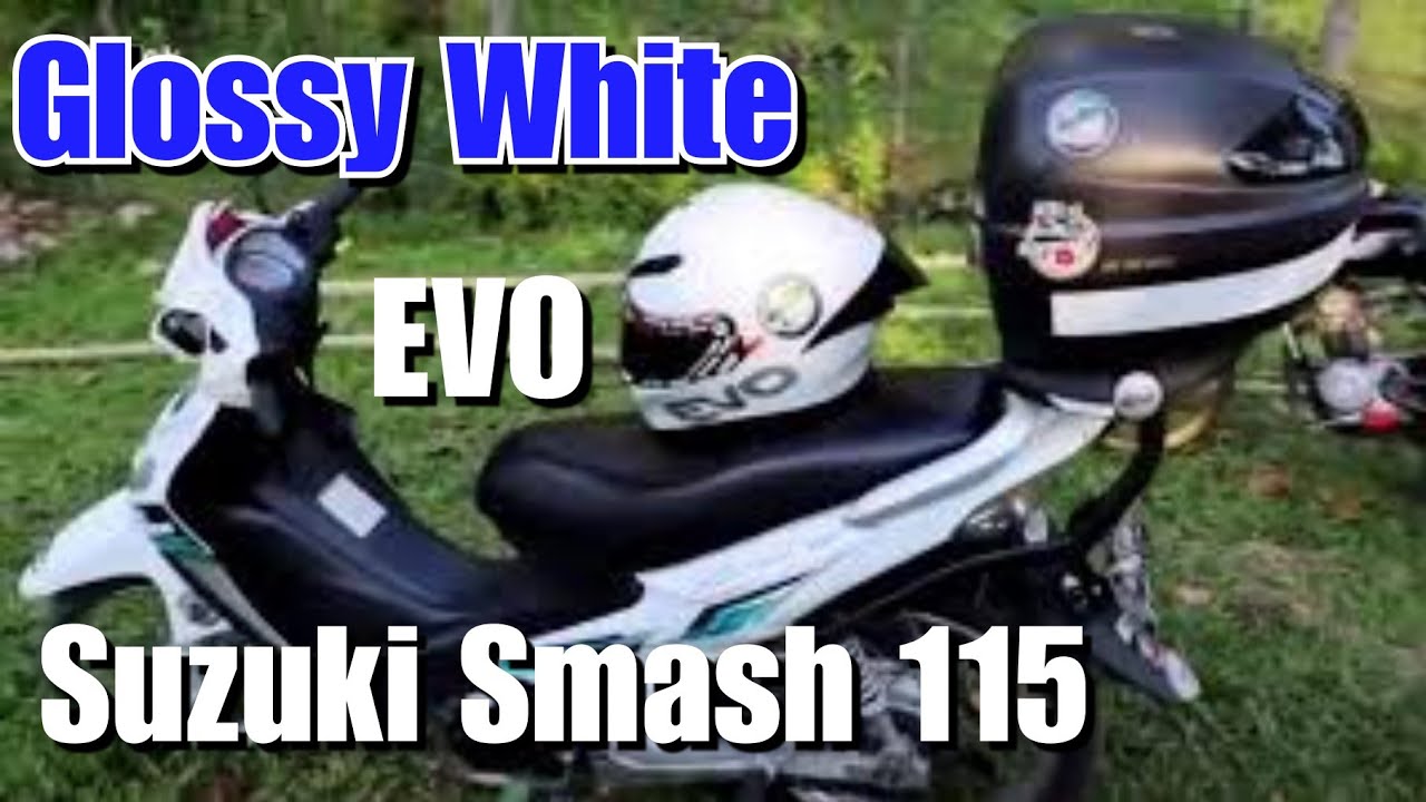 Glossy White Suzuki Smash 115 &EVO Helmet - Byahing Smash by Critz ...