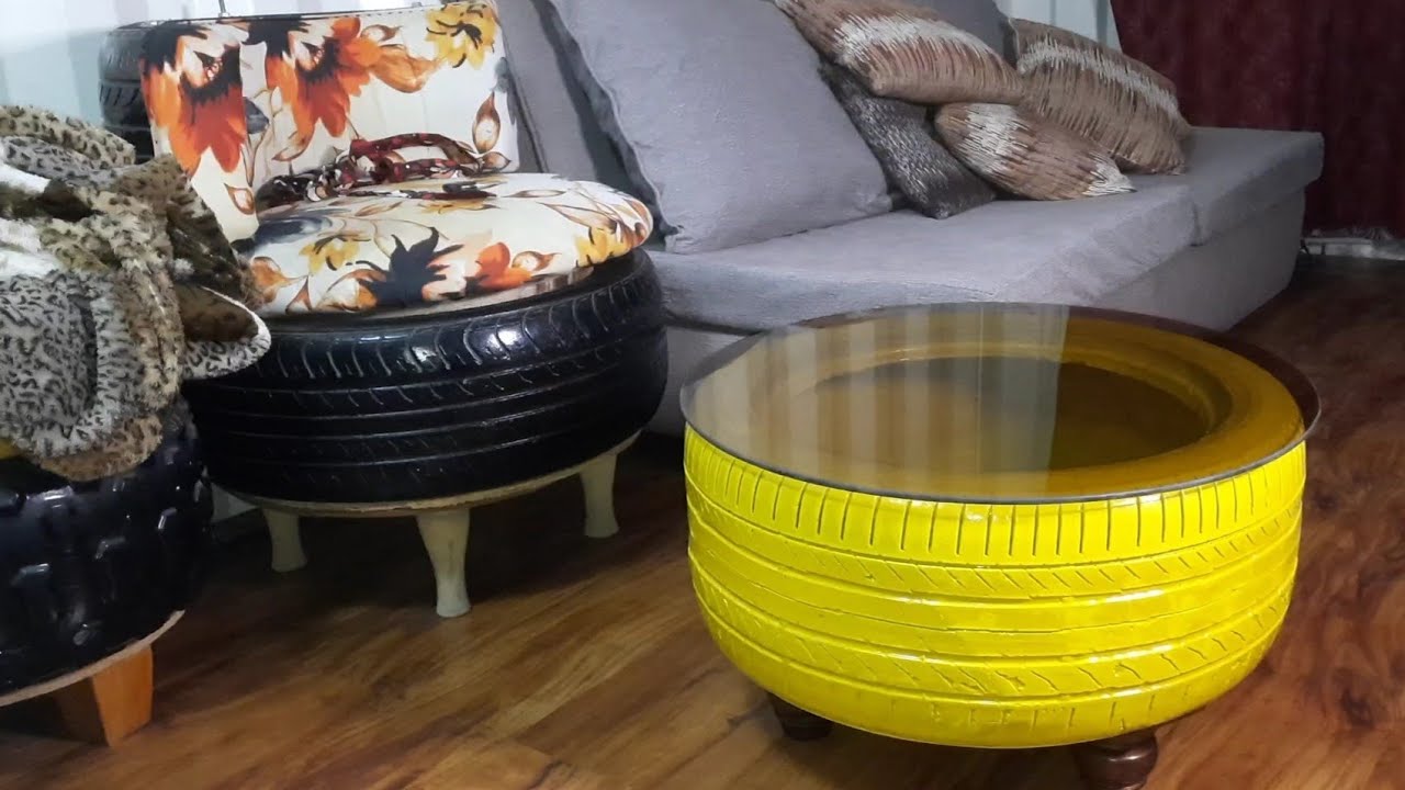 How to turn an old car tyre to a multipurpose table | DIY | Recycle ...