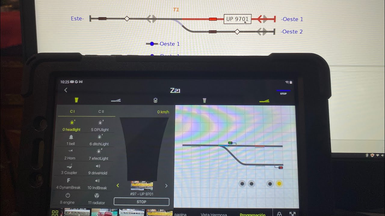 z21 - iTrain, pruebas de automatización, UP 9701 scale trains. Block ...
