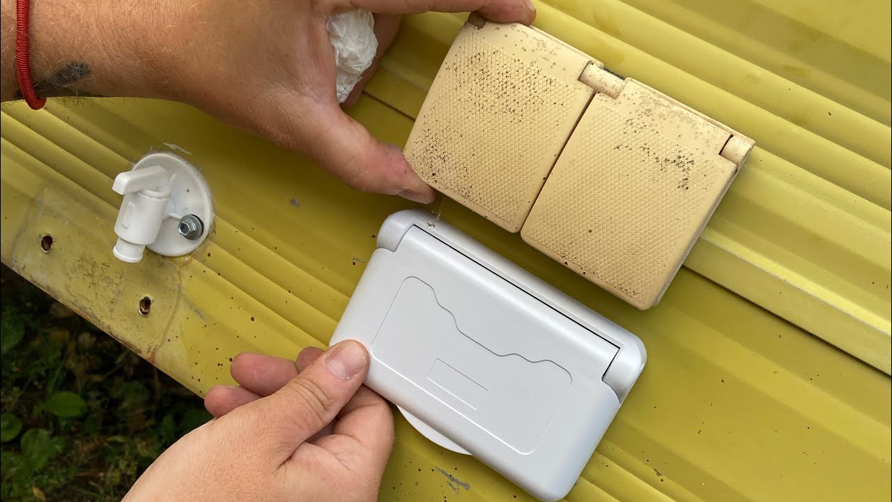 Vintage RV Exterior Outlet Replacement - YouTube