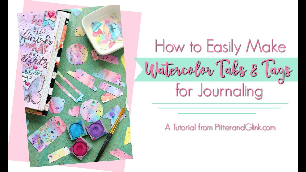 How to Easily Make Watercolor Tabs and Tags - YouTube