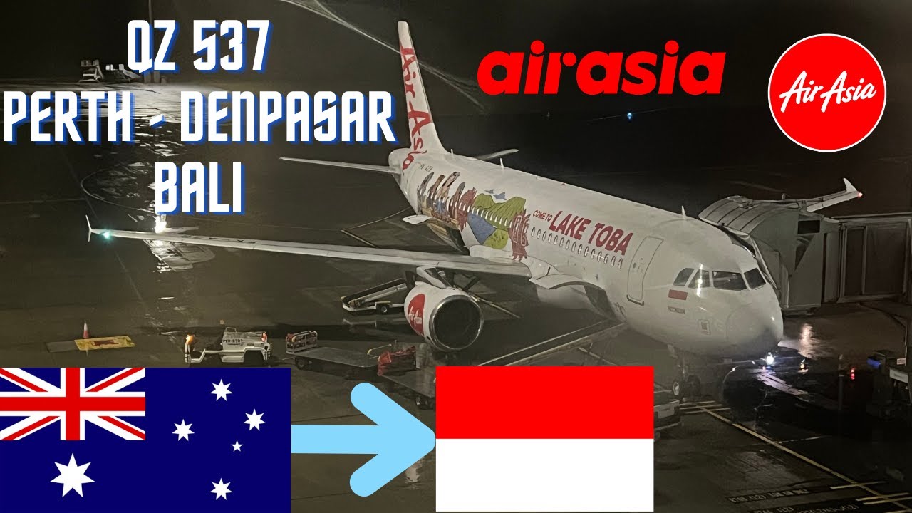 Flight Report: Air Asia A320-200 QZ 537 Perth To Denpasar Bali - YouTube