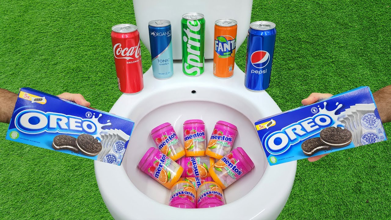 Big Eruption from toilet, Big Coca Cola, Fanta, Sprite, Pepsi, Red Bull ...
