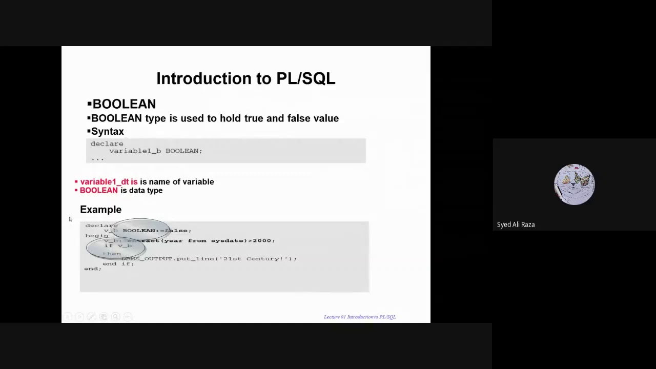 Data type and Constraint in PL SQL || Week 11(Wednesday) || Database ...