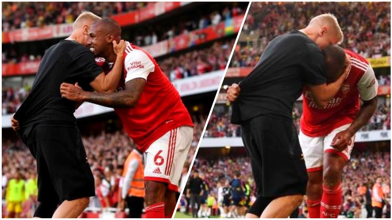 Steward thought Oleksandr Zinchenko was pitch invader for Gabriel goal ...