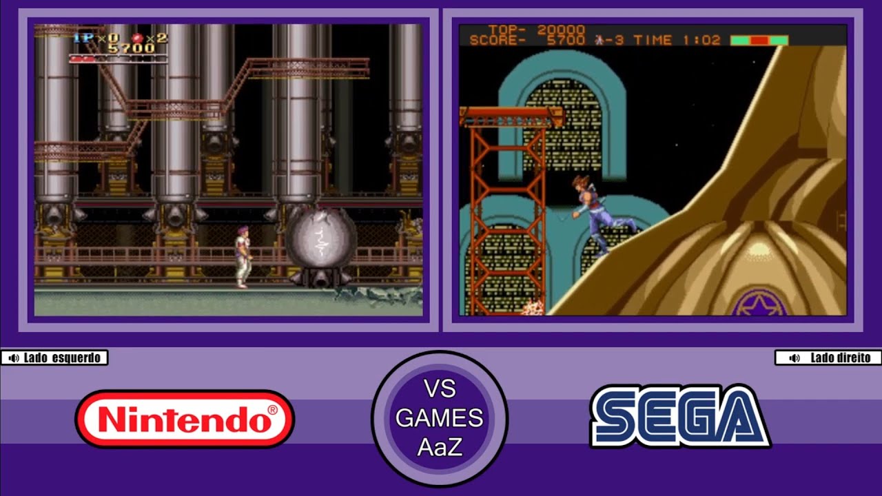 Run Saber VS Strider - Super Nintendo VS Sega Genesis - Side By Side ...