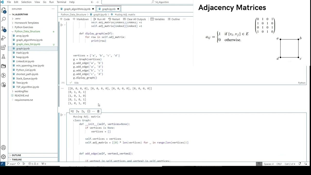Data Structure Graph Representation Using Python Youtube