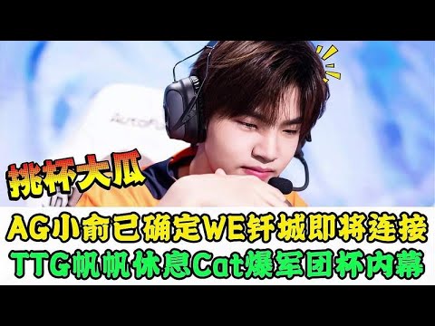 AG小俞锁定，TTG帆帆挑杯休息，WB梓墨也不打，WE钎城连接，Cat爆料军团杯选人内幕 2024军团杯 军团杯训练赛 - YouTube