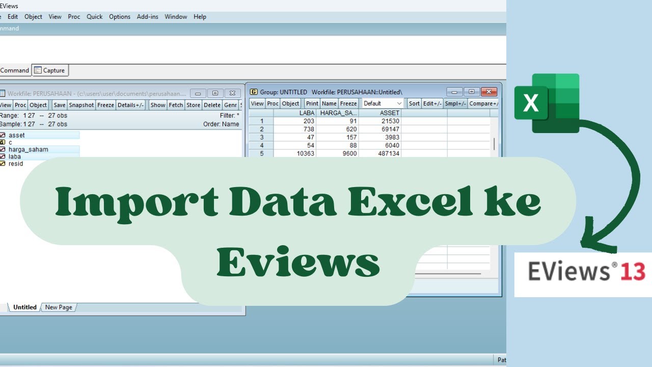 Import Data Excel ke Eviews | #1 Eviews - YouTube