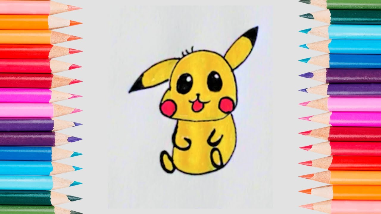 how to draw Pikachu DOODLE tutorial - YouTube