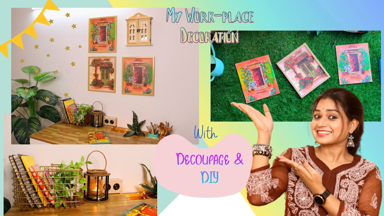 Easy Decoupage Technique and DIY to Decorate My Work-place | Low Cost ...