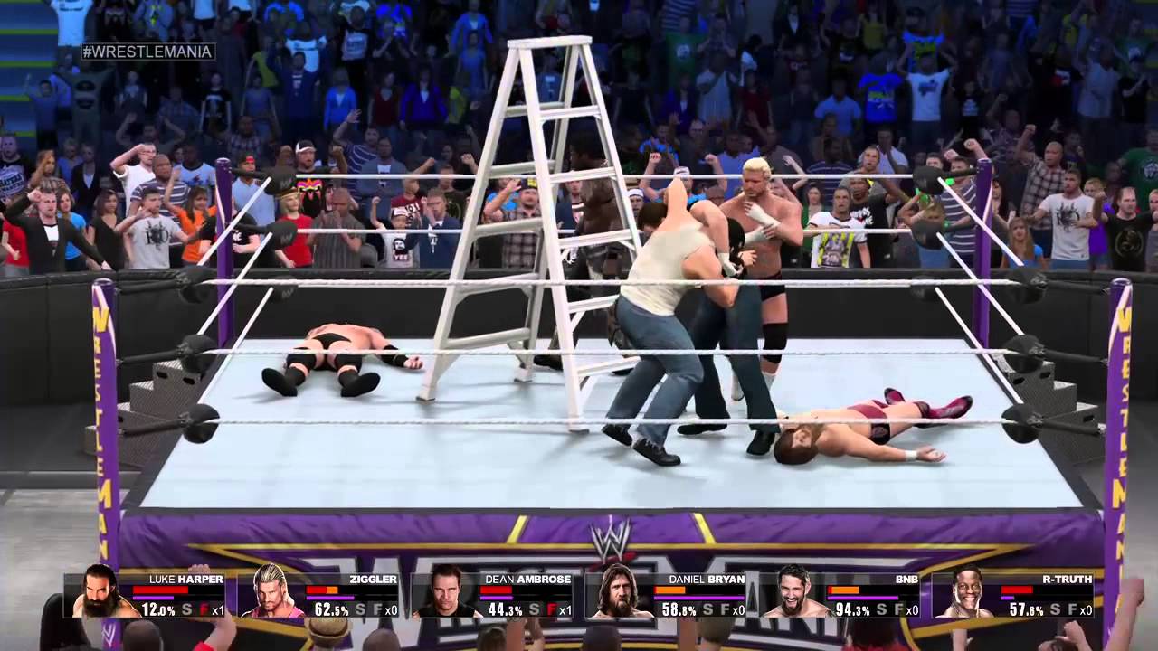 WWE 2K15: Wrestlemania 31 Simulation: IC Title Ladder Match - YouTube