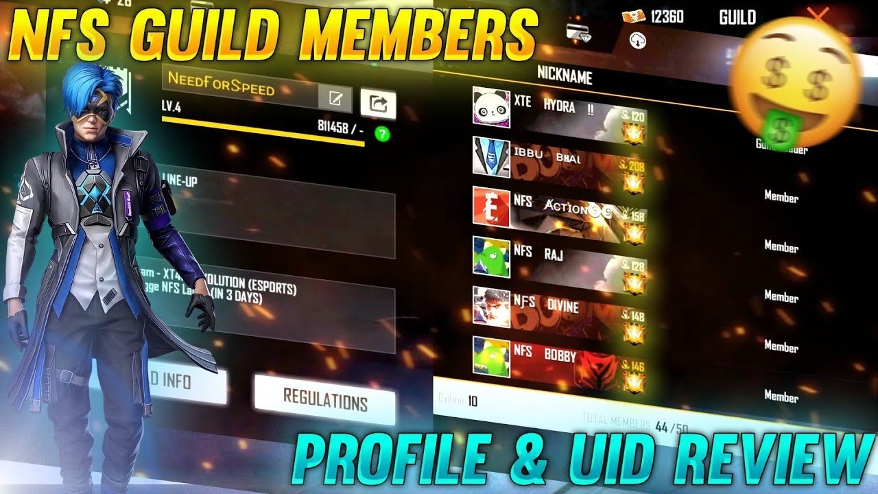 NEED FOR SPEED - Guild All Members PROFILE &UID Review || All Members ...