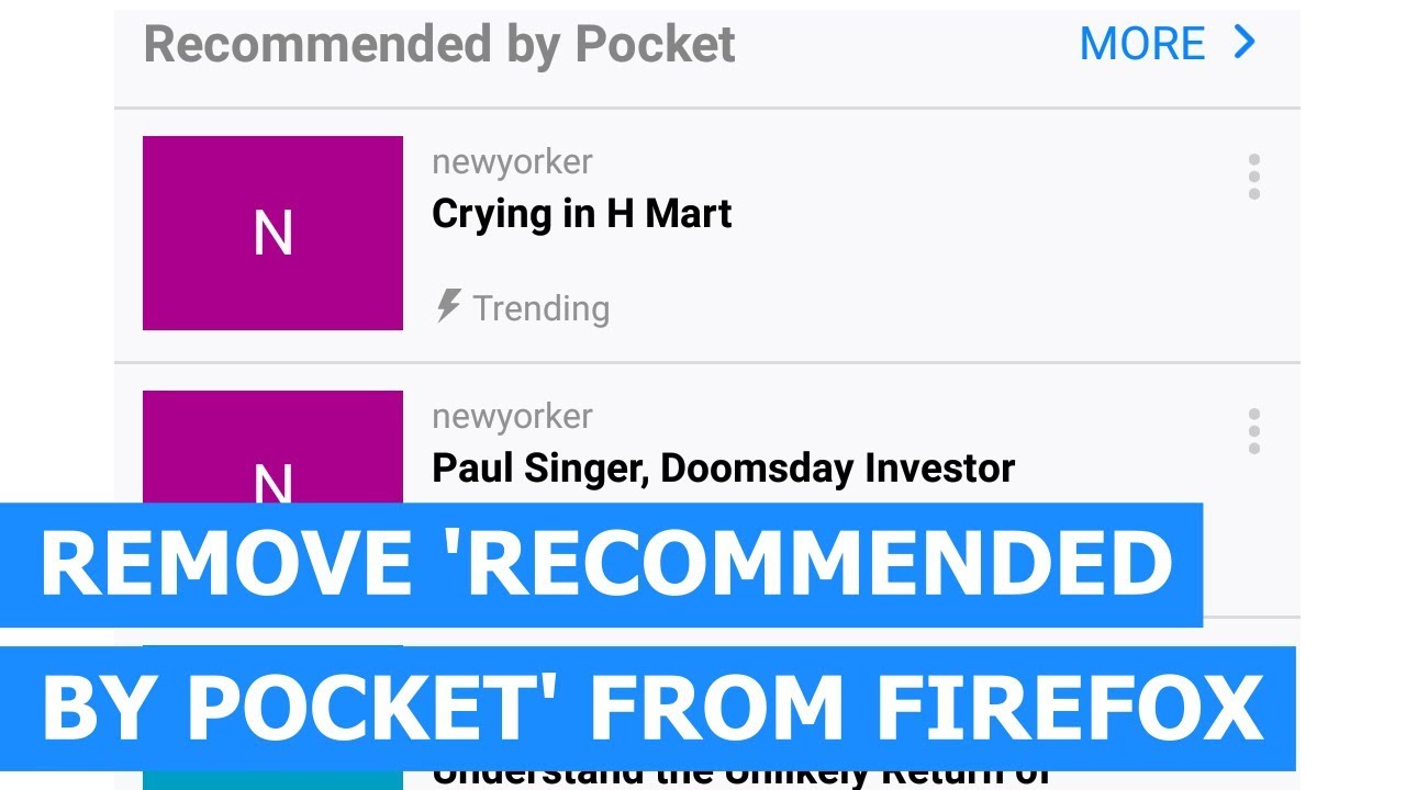 How to remove “Recommended by Pocket” from Firefox on Android (step by ...