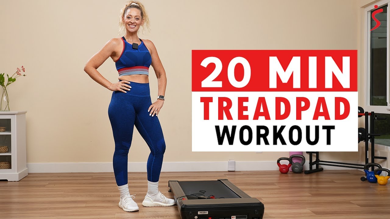 20 Min Treadpad Workout | Walking Intervals + Mobility Moves - YouTube