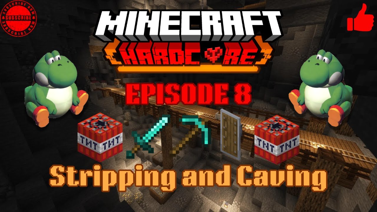 Trying to survive hardcore Minecraft - Day 8. Stripping (strip mining ...