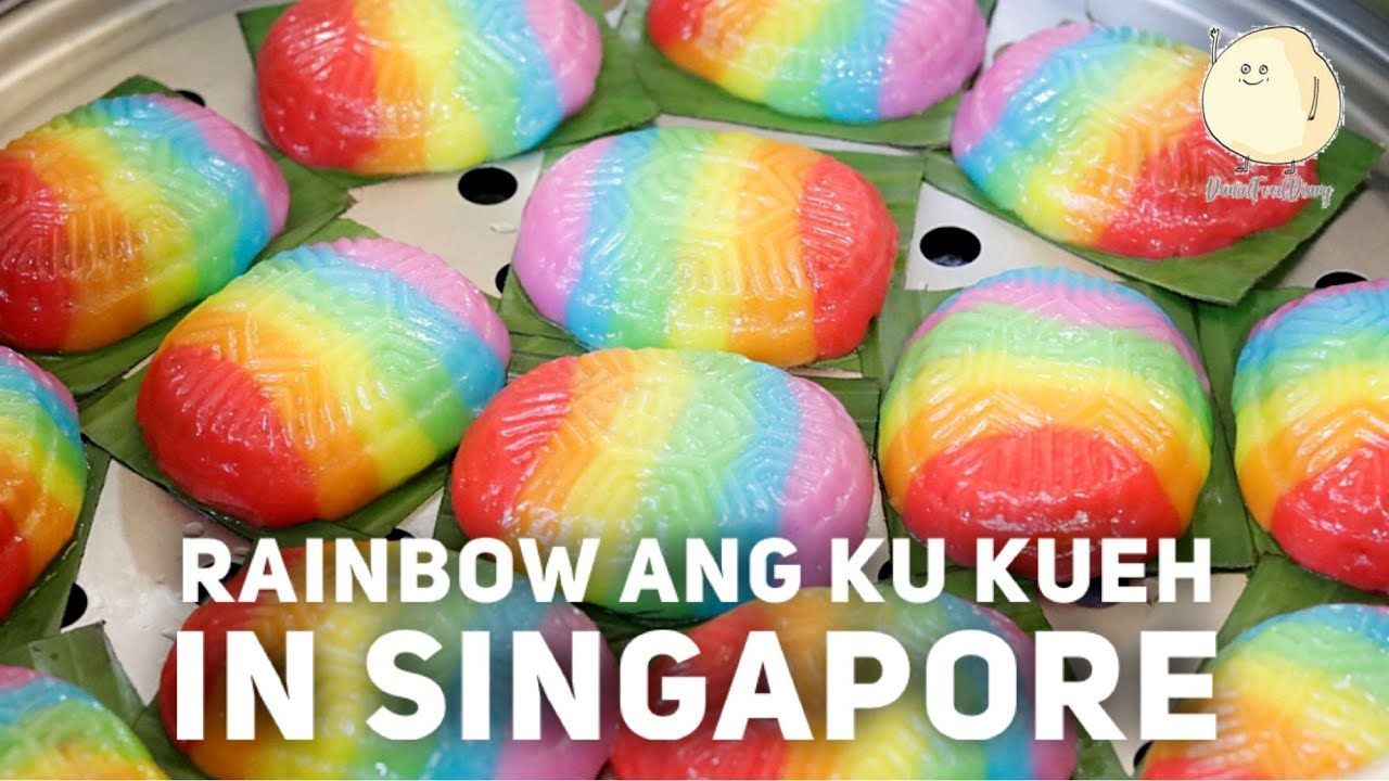 Rainbow Handmade Ang Ku Kueh From Popular Kueh Shop In Singapore - YouTube