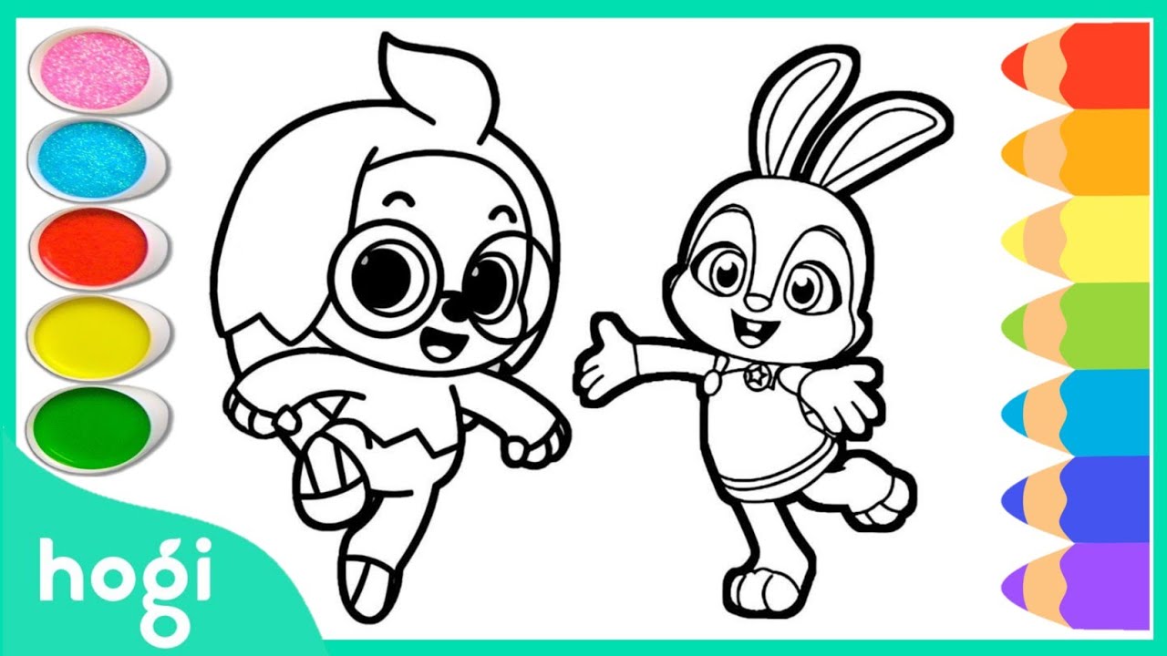 Coloring Hogi! Pinkfong | with Jenny | Easy & Popular Coloring Art for ...