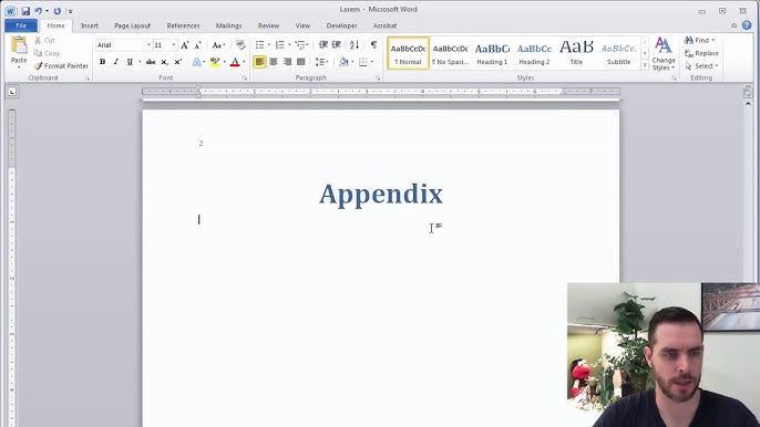 Appendix Paper Format