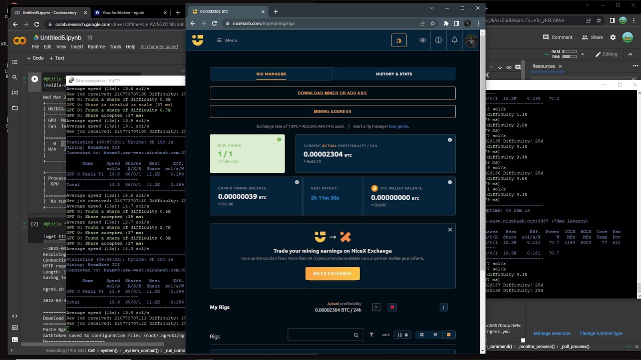Nicehash google colab mining Tamil 2022 - YouTube