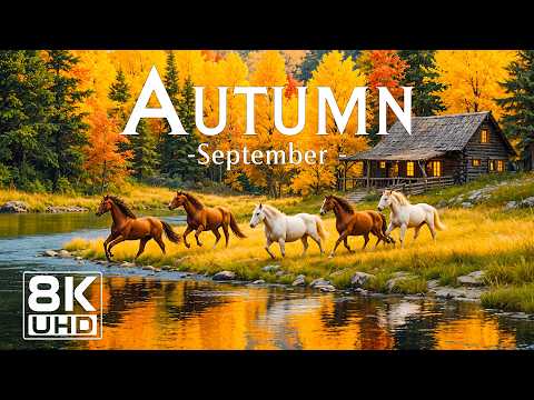 Muhteşem Eylül Sonbahar Ormanı 8K 🍁 Huzurlu Doğa Sesleri, Şifa Veren Müzik ve Derin Rahatlama