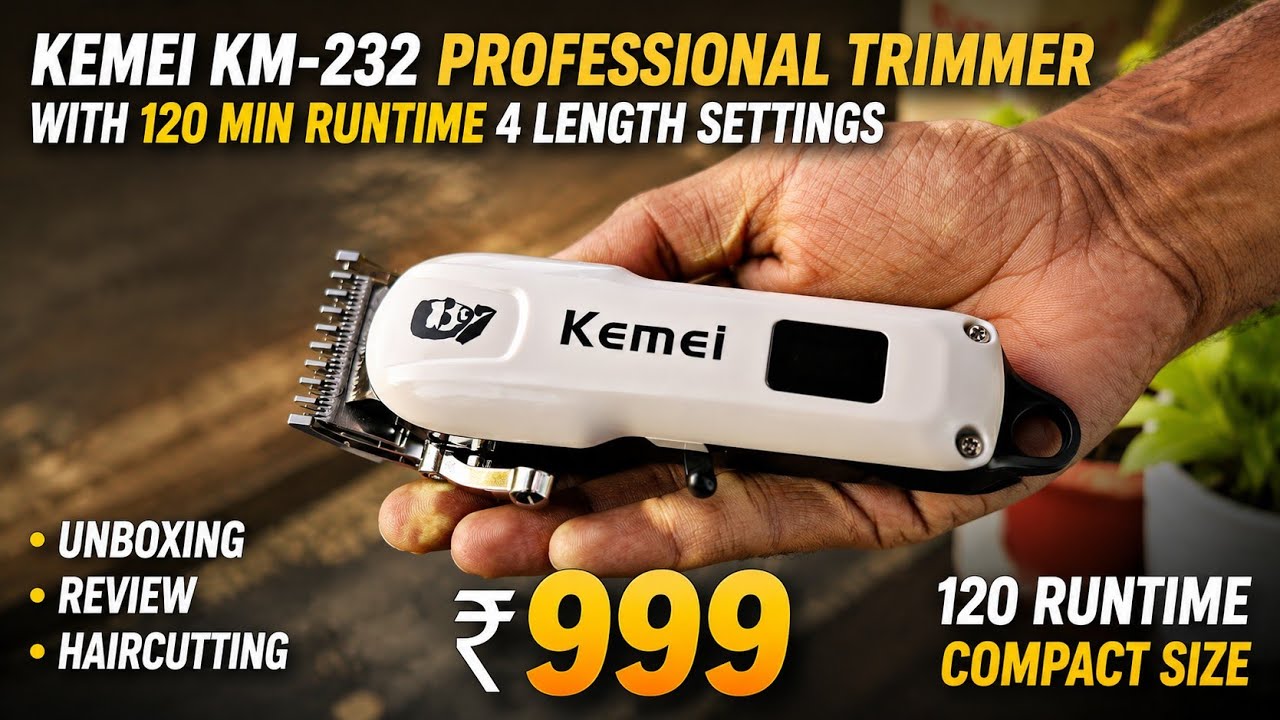 Best trimmer for men under 1000 / Kemei KM-232 professional trimmer / # ...