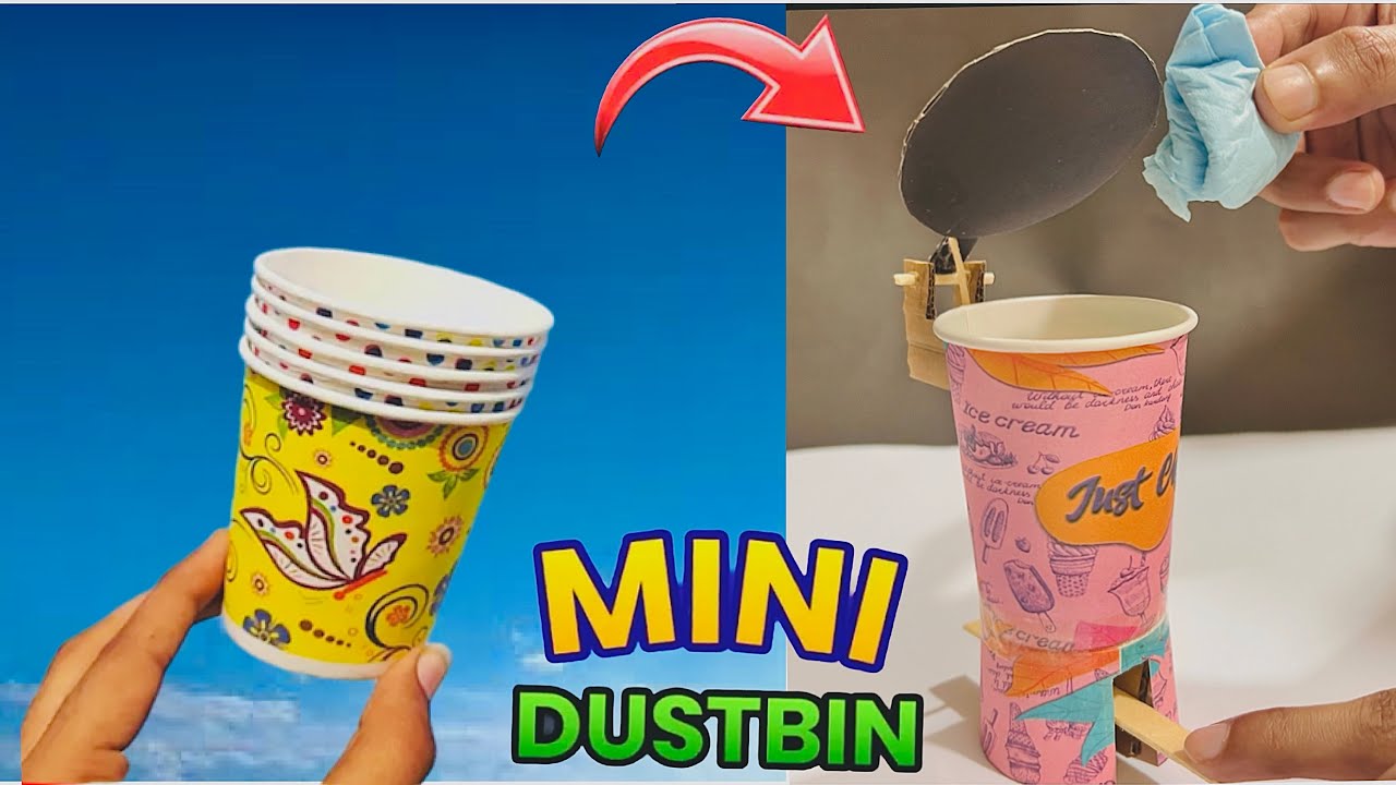 Make Mini Dustbin With Cups $1🤑 - YouTube