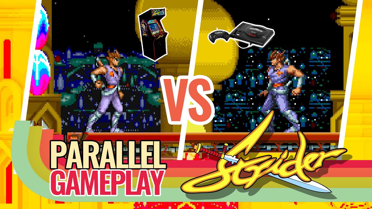 Strider ⚔️ Arcade VS Sega Genesis / Mega Drive ⚔️ Parallel Gameplay ...