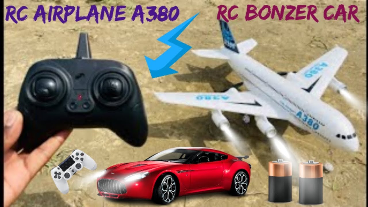 RC Airplane A380 vs RC Bonzer Car testing @kidstimeactive @chatpattoytv ...