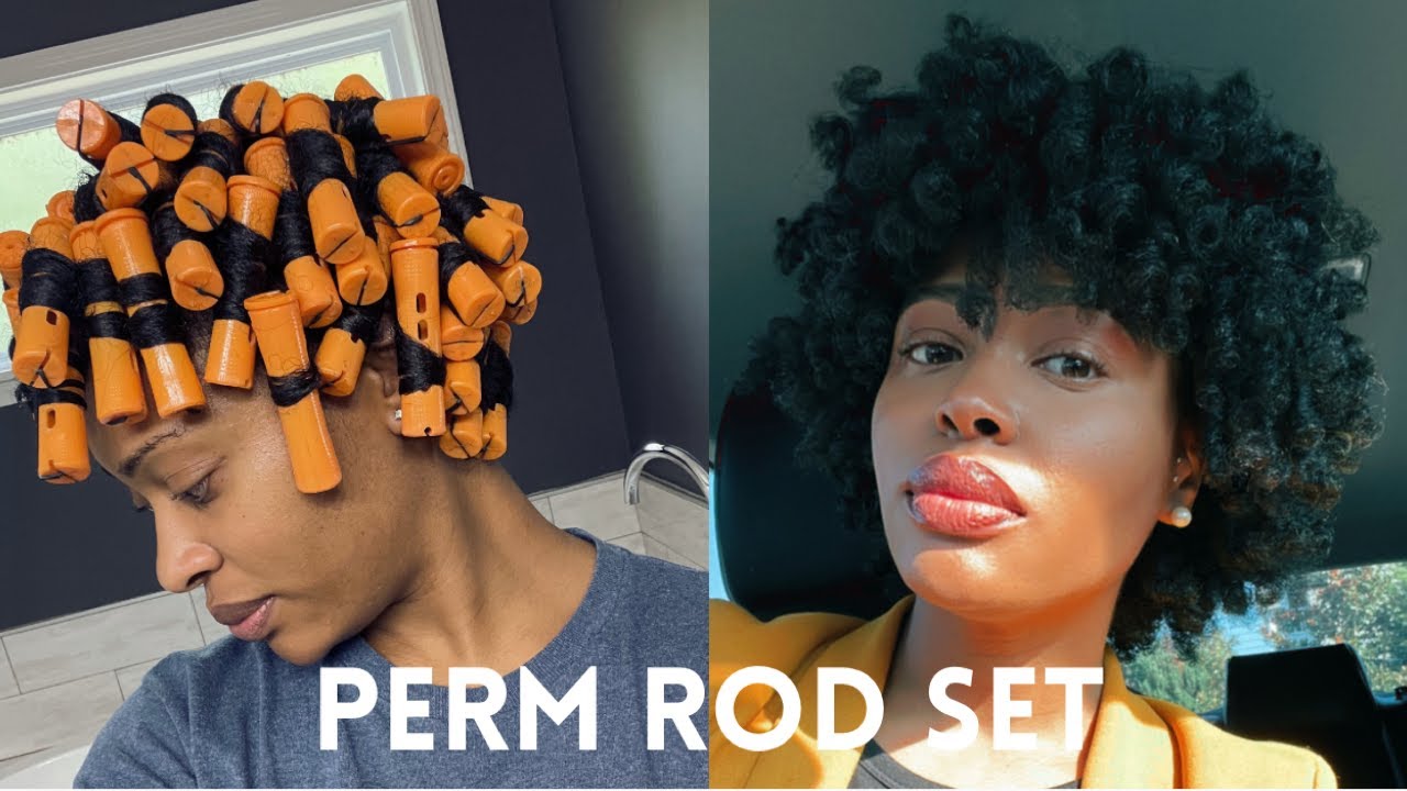 How to do a Perm Rod Set on Natural Hair | Soft and Bouncy - YouTube