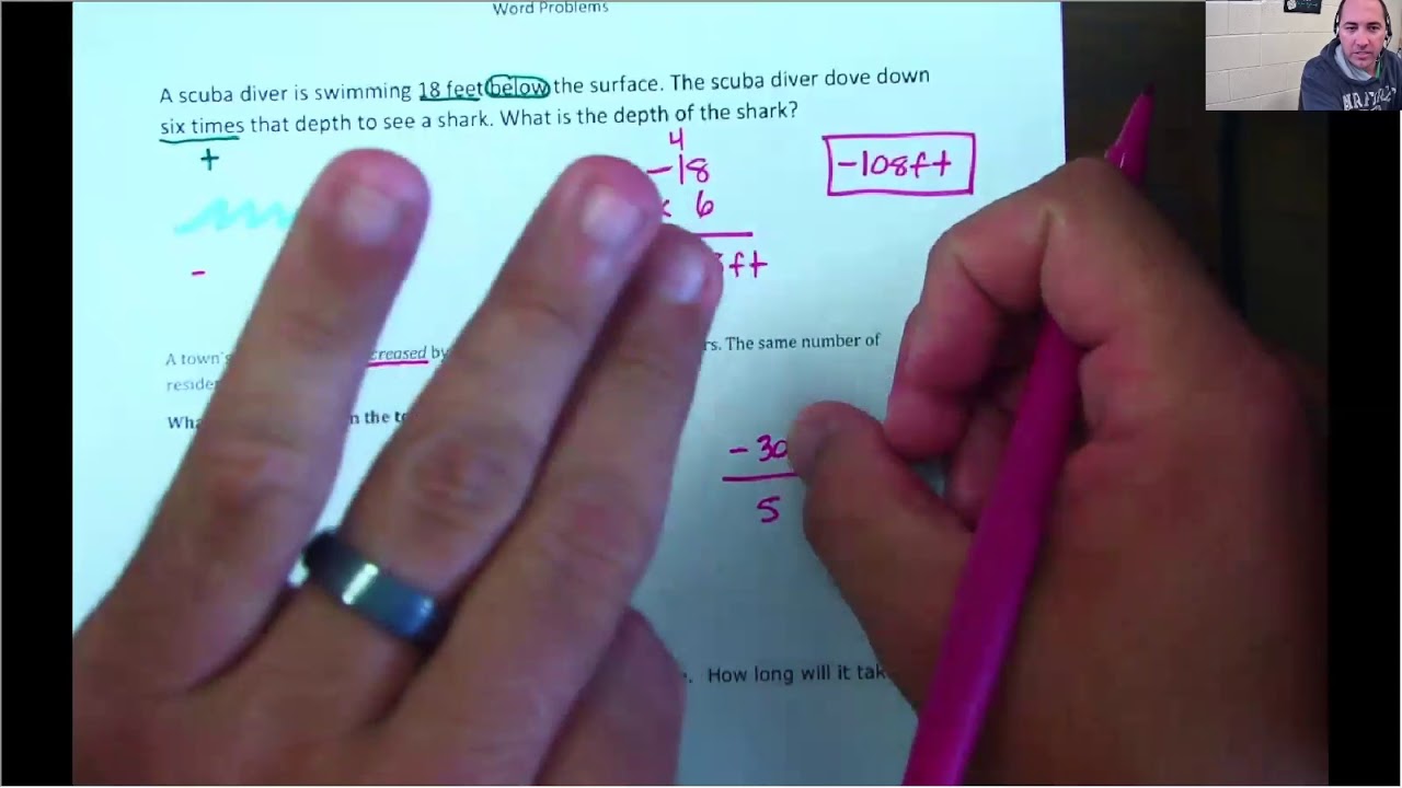 WORDPROBLEMS multiplying and dividing integers - YouTube