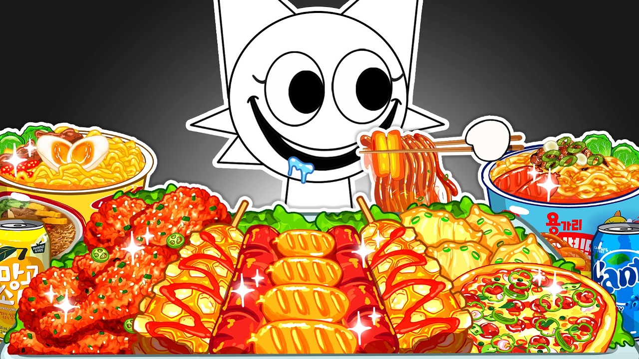 Wenda Eating Korean Food: Spicy Noodles, Fried Chicken, Hotdog Mukbang ...