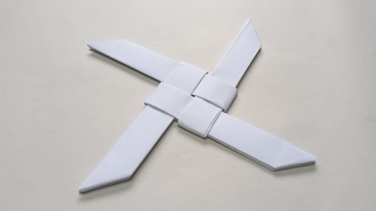 DIY - How to make a big flying paper shuriken with your own hands. Easy ...