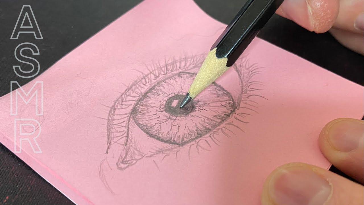 ASMR • Simple Pencil Drawing for Visual Relaxation or Background Noise ...